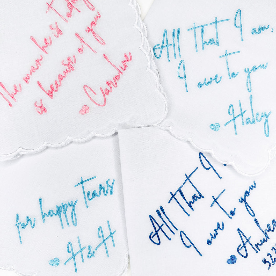 Luxury Embroidered & Monogram Handkerchiefs Collection