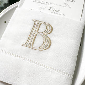 Embroidered Napkins with Pocket Fold Single Letter Monogram – Threads ...