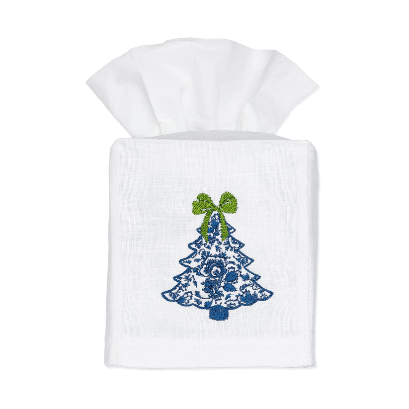 Buy Embroidered Chinoiserie Christmas Tree Tissue Box Cover