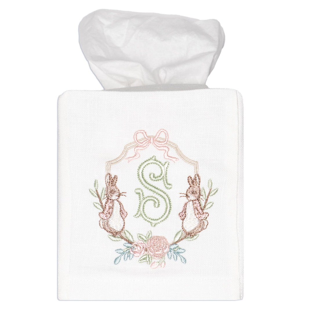 Linen Tissue Box Covers | Embroidered & Monogrammed Styles