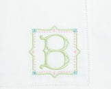 Embroidered Hand Towel Antique Single Letter Monogram – Threads & Honey