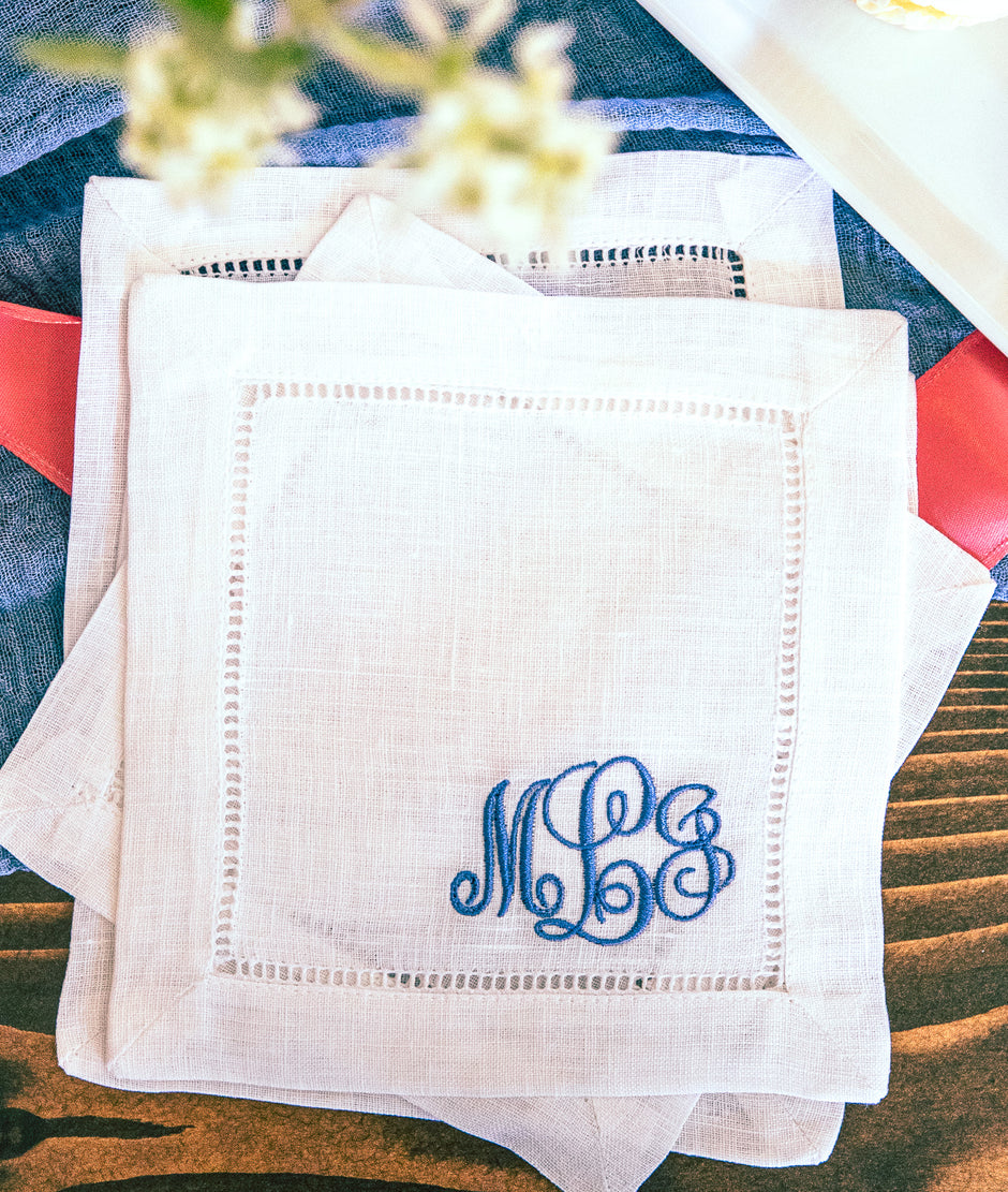Custom Embroidered Cocktail Napkins – Threads & Honey