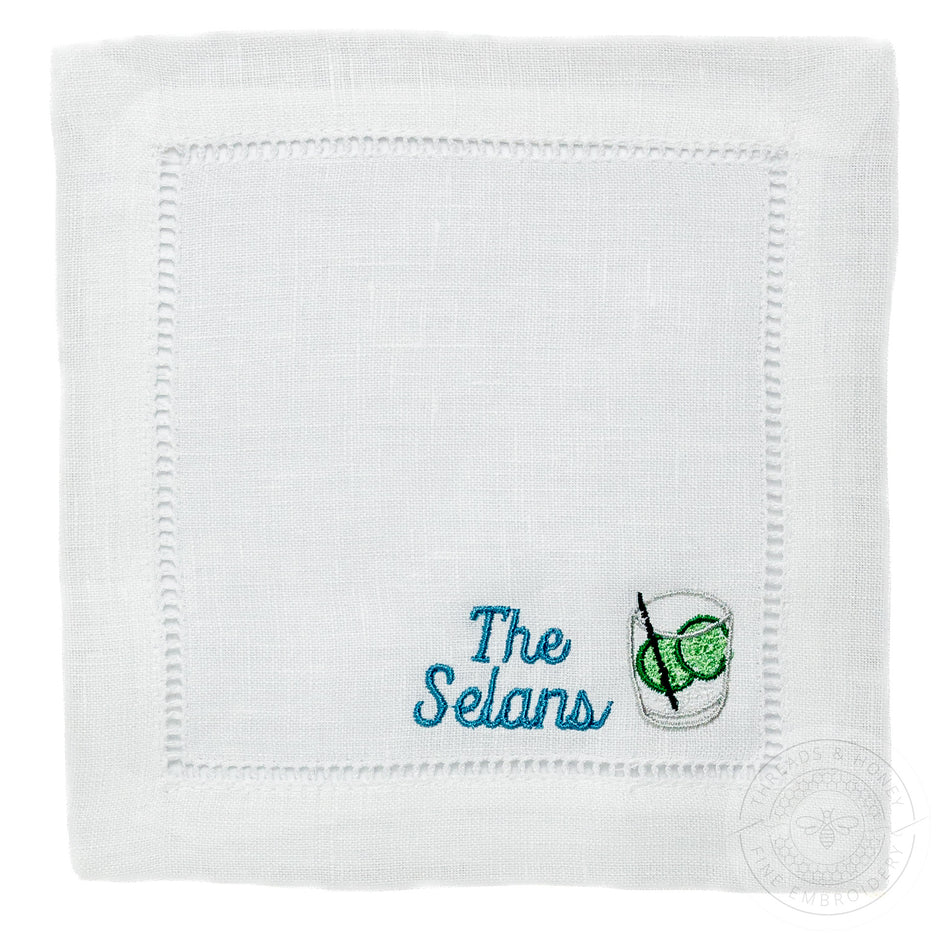 Custom Embroidered Cocktail Napkins – Threads & Honey