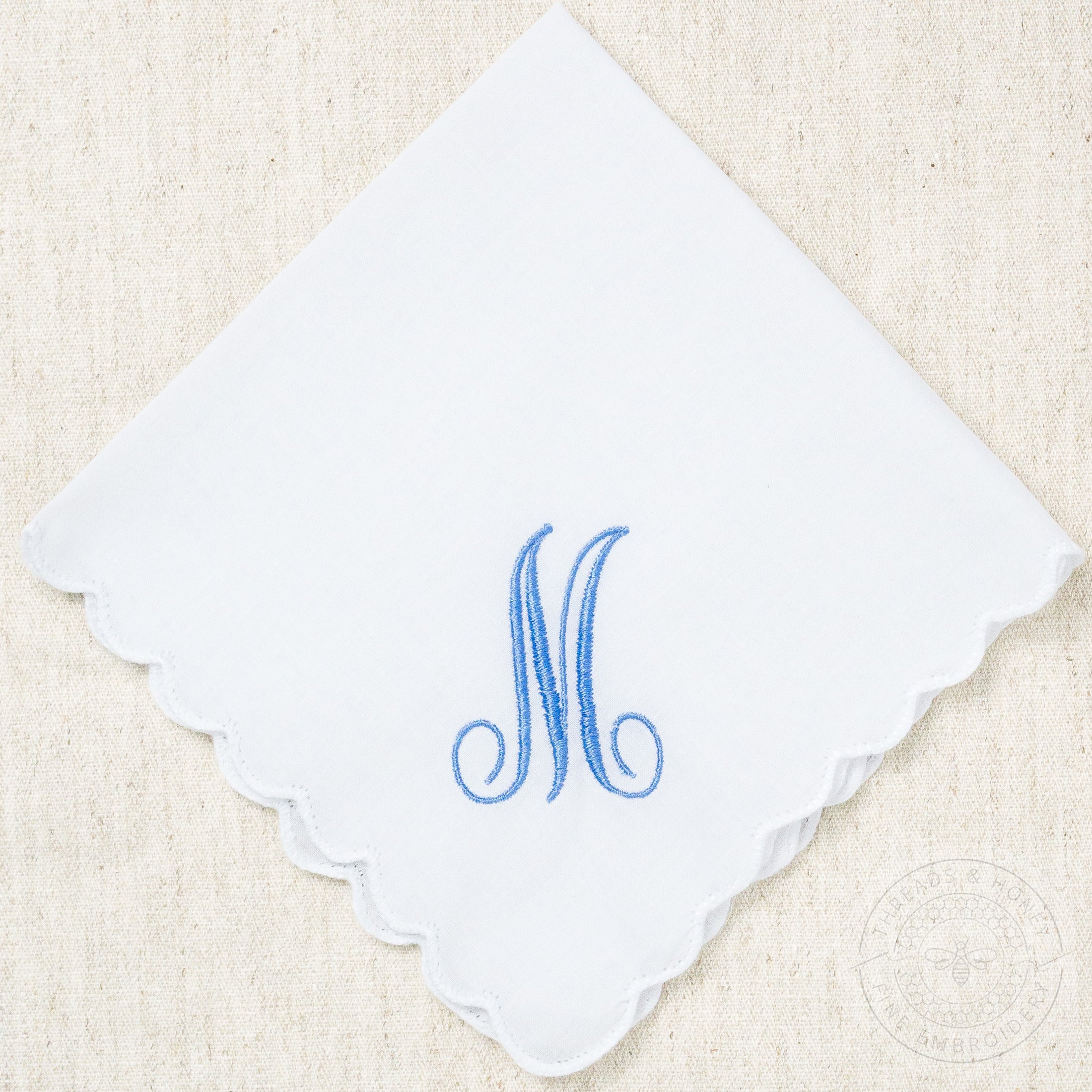 Calligraphy Monogram: Ladies' Embroidered Handkerchief – Threads & Honey