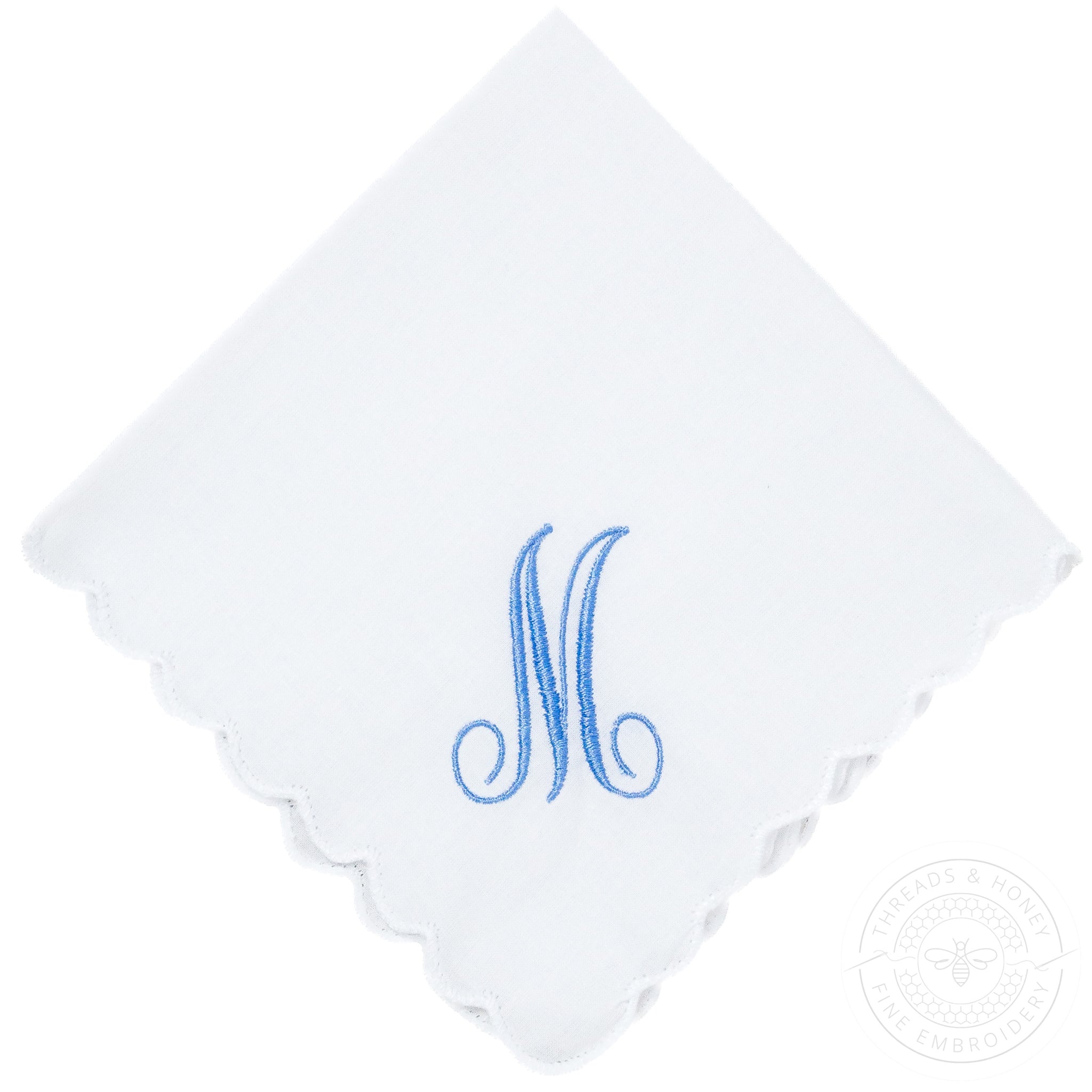 Calligraphy Monogram: Ladies' Embroidered Handkerchief – Threads & Honey