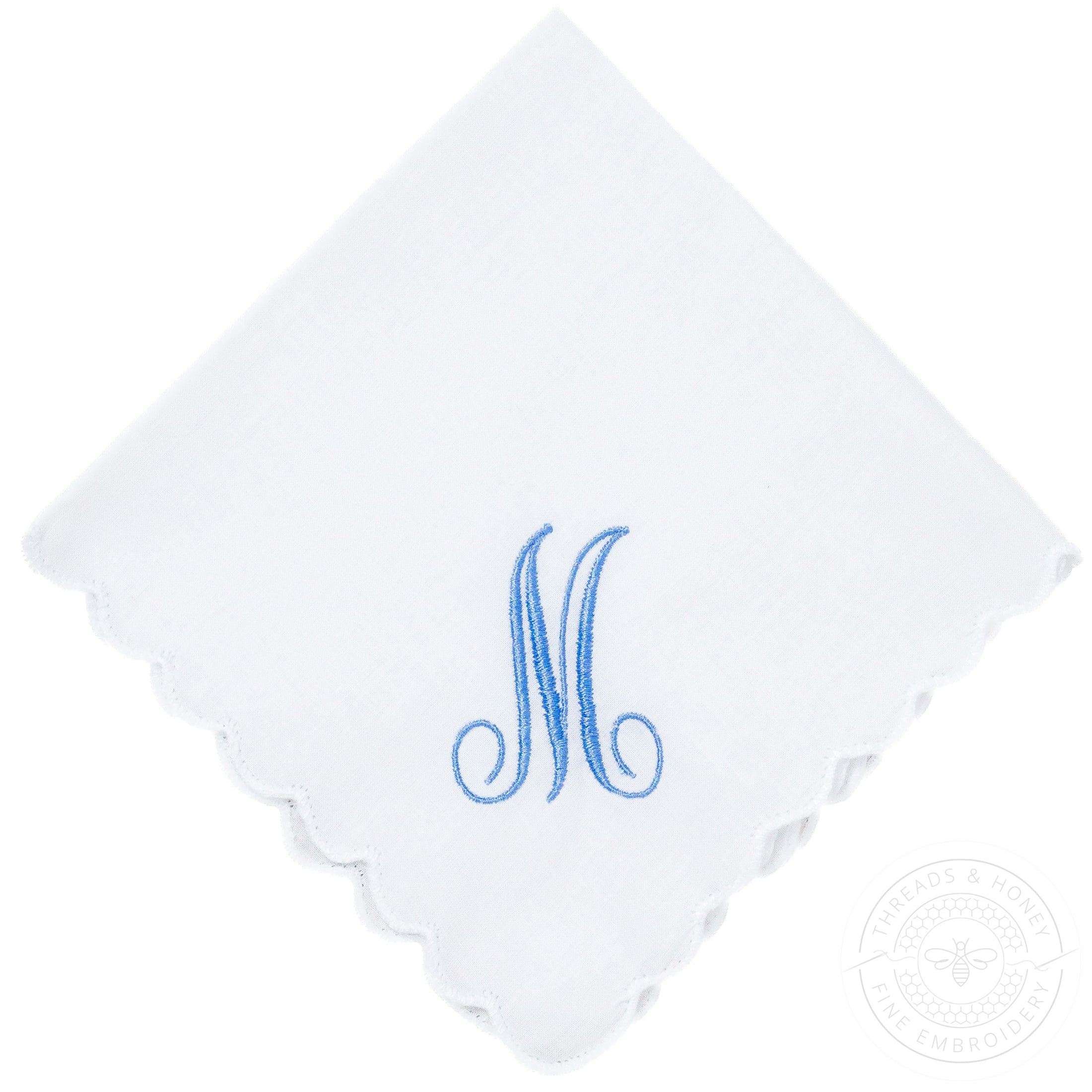 Calligraphy Monogram: Ladies' Embroidered Handkerchief – Threads & Honey