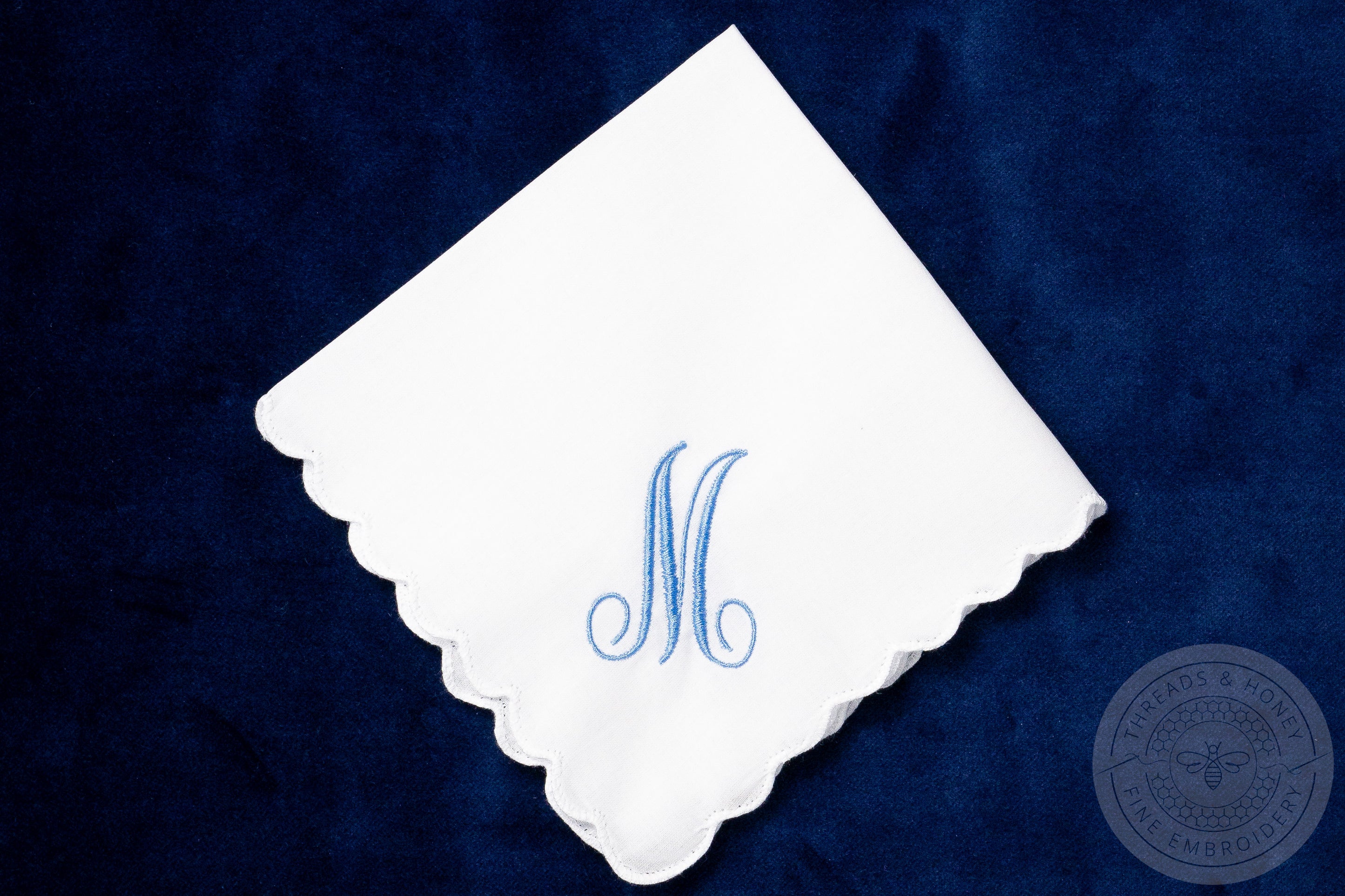 Ladies Embroidered Handkerchiefs with Single Initial Monogram Calligra ...