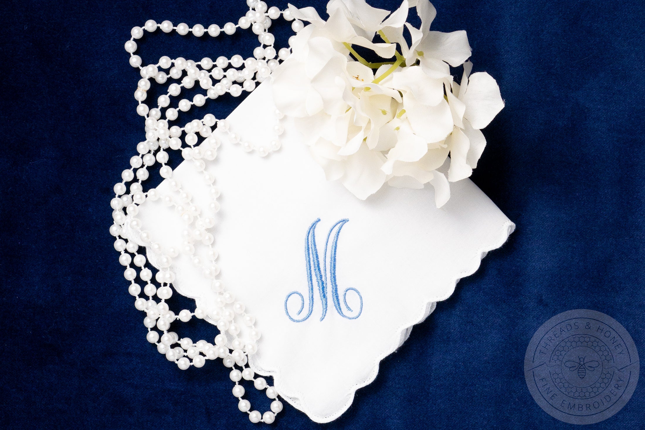 Ladies Embroidered Handkerchiefs with Single Initial Monogram Calligra ...
