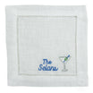 Embroidered Cocktail Napkins with Martini Glass with Personalized Mini ...