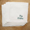 Embroidered Cocktail Napkins with Minimalist Script Name – Threads & Honey