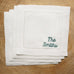 Minimalist Script Name Embroidered Cocktail Napkins